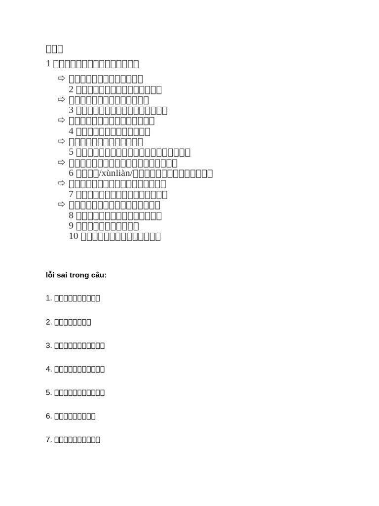 1 2 3 4 5 6 /xùnliàn/ 7 8 9 10: L I Sai Trong Câu | PDF