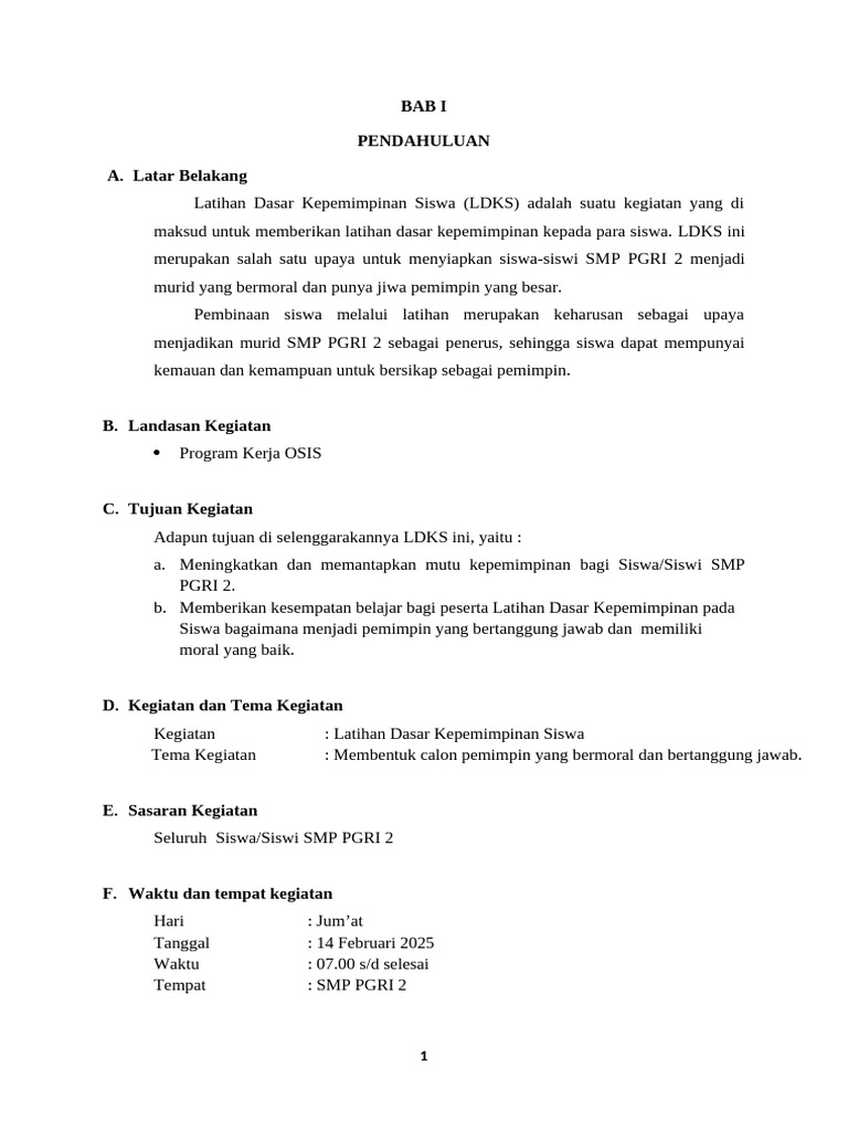 Proposal Ldks Pgri 2025-2026 | PDF