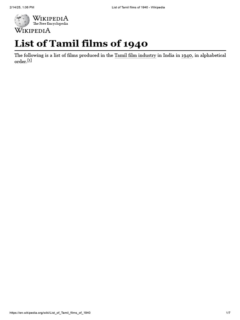 Tamil Films Released in 1940 | PDF | Tamils | Cinema Of India