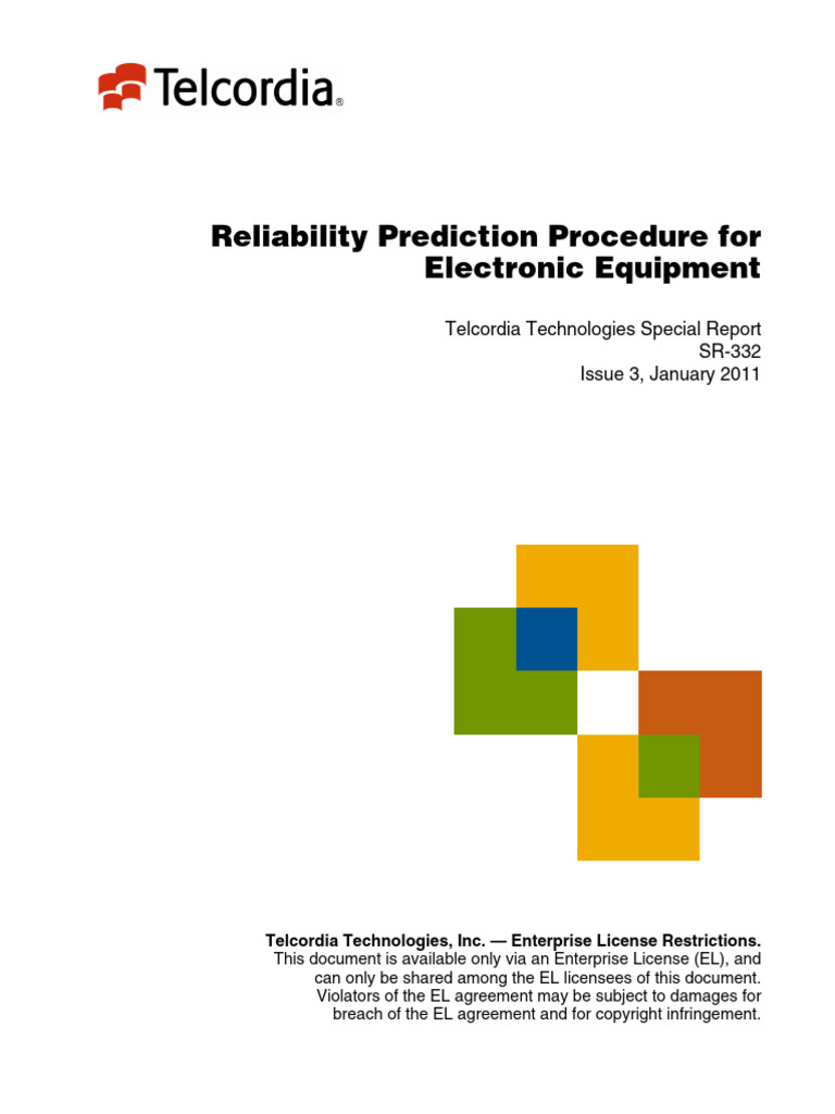 Telcordia SR-332 Issue3 2011 | PDF | Reliability Engineering | Computer Memory