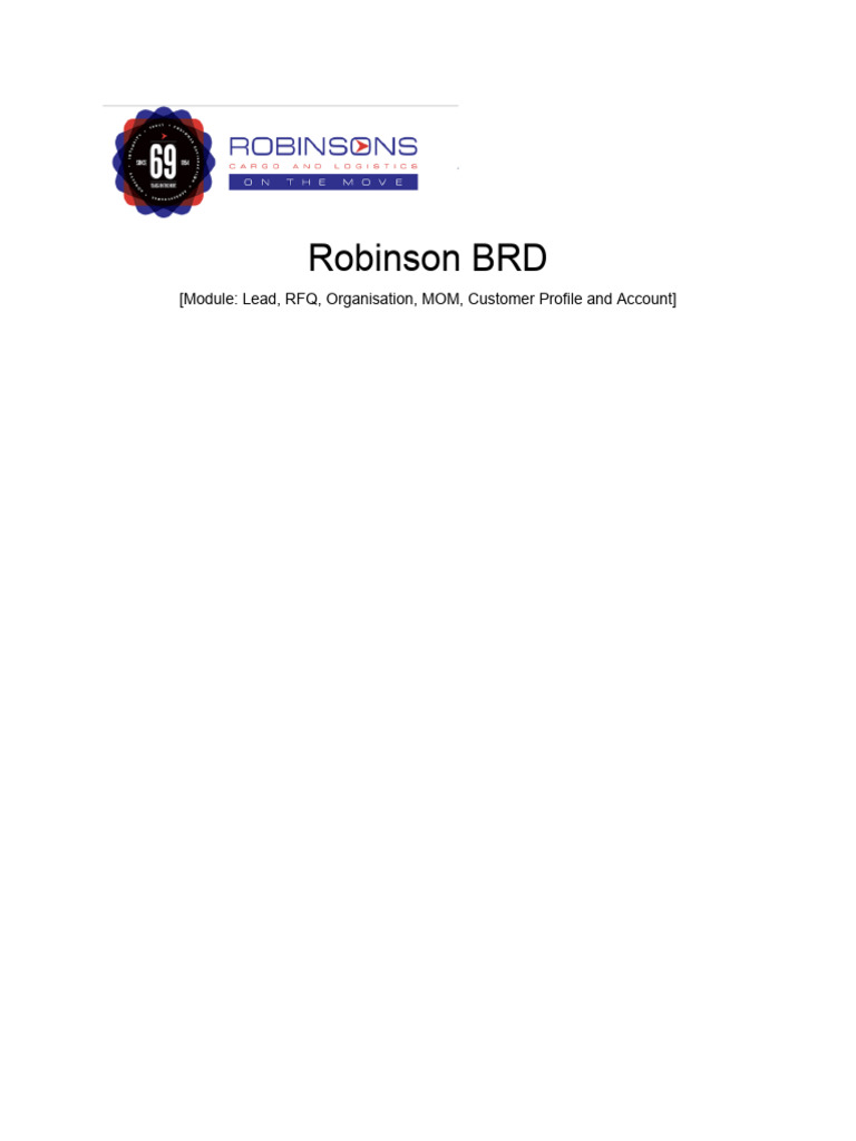 (Rhea' Version) Robinson BRD - v3 - Jun | PDF | Software | Computing