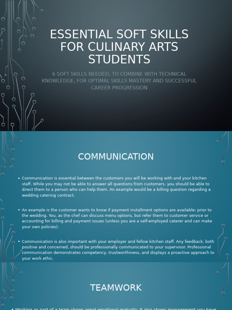 Essential Soft Skills for Culinary Success | PDF | Skill | Knowledge