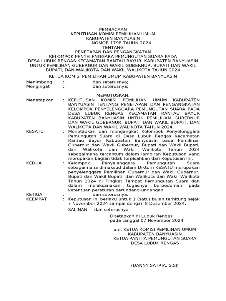 Baca Keputusan KPPS | PDF