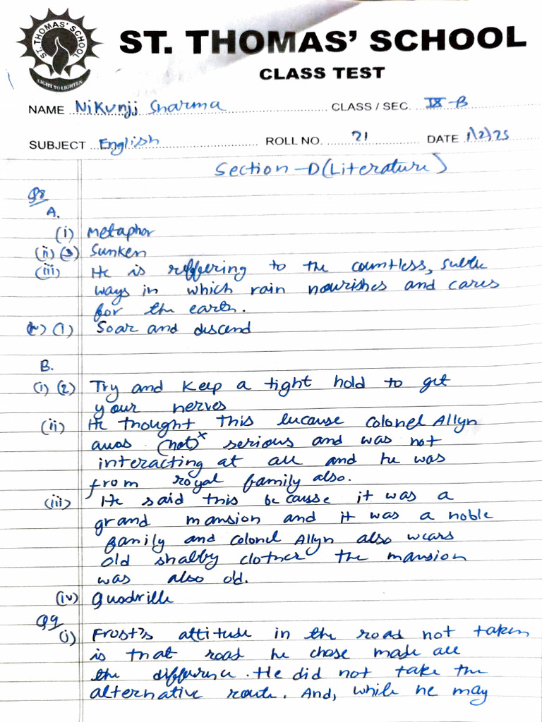 CST - English Nikunjj Sharma 9W02 | PDF