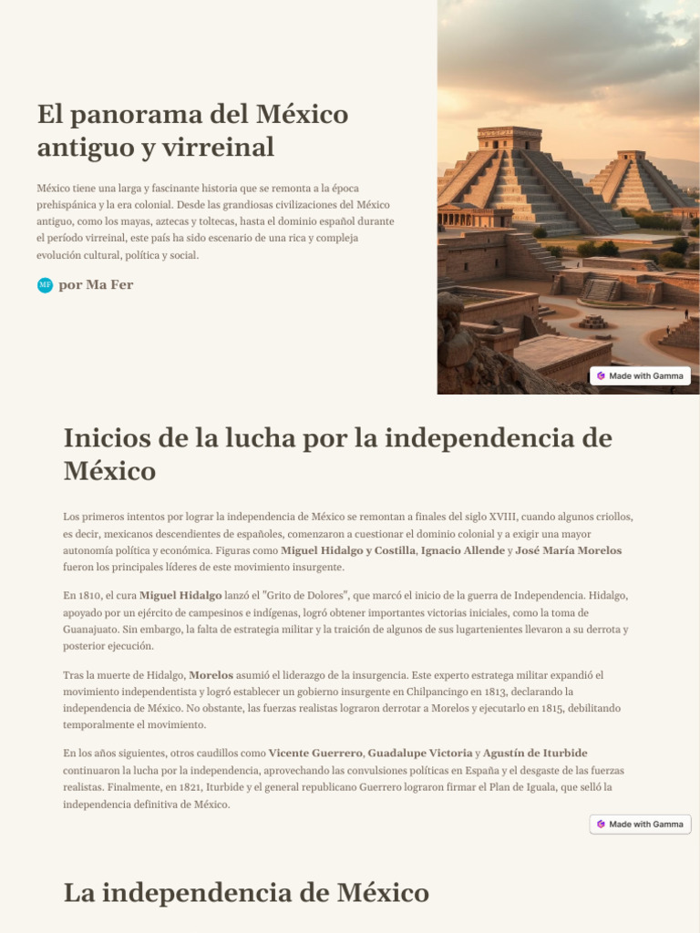 El-panorama-del-Mexico-antiguo-y-virreinal | PDF | México | revolución mejicana