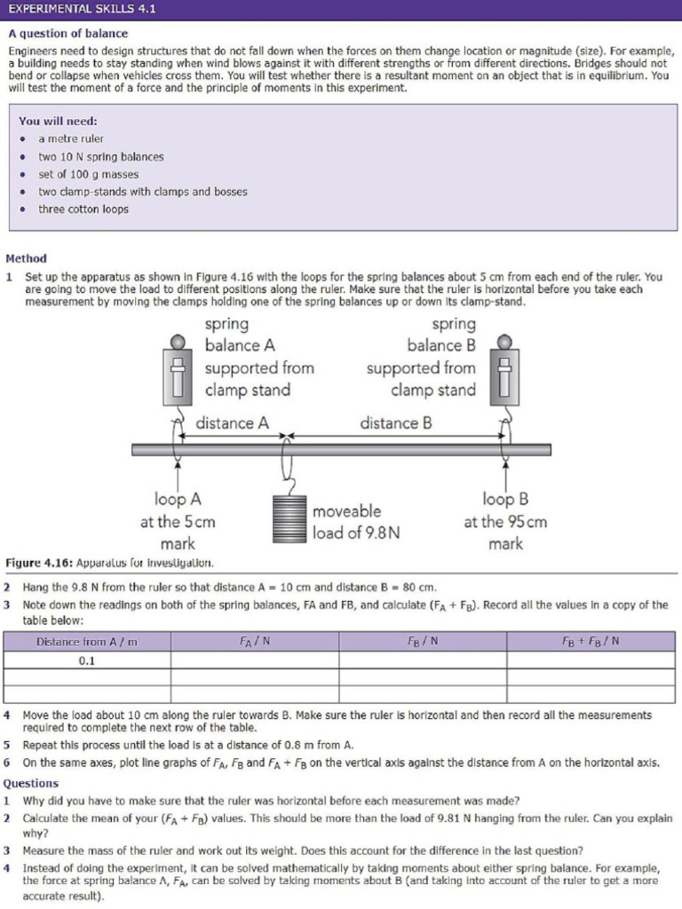 Experimental Skills 4.1 | PDF | Force | Physical Quantities