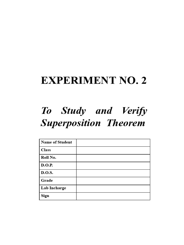 Superposition Theorem Lab Experiment | PDF | Electrical Network | Voltage
