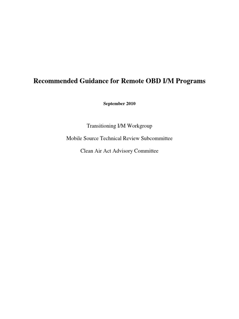 Recommended Guidance For Remote OBD | PDF | Communications Protocols ...