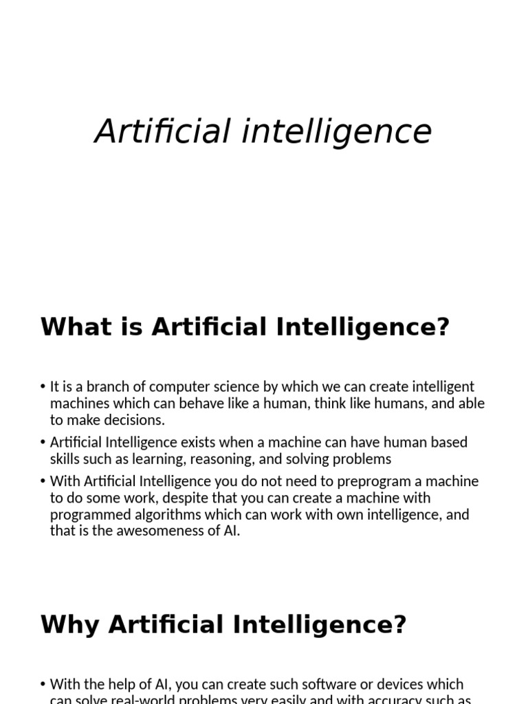 Artificial intelligence_1 | PDF | Artificial Intelligence | Intelligence (AI) & Semantics