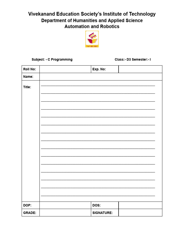 C Programming Lab Report Template | PDF