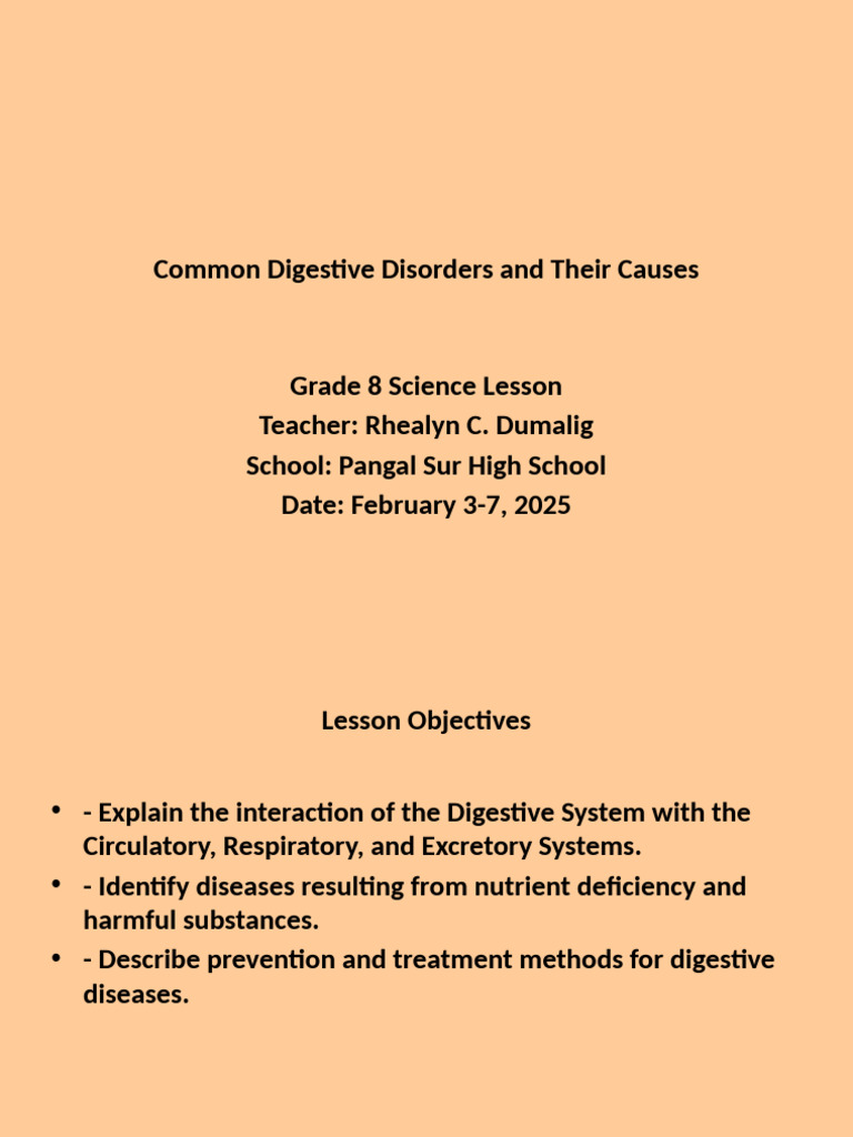 Digestive Disorders Final Presentation Pdf