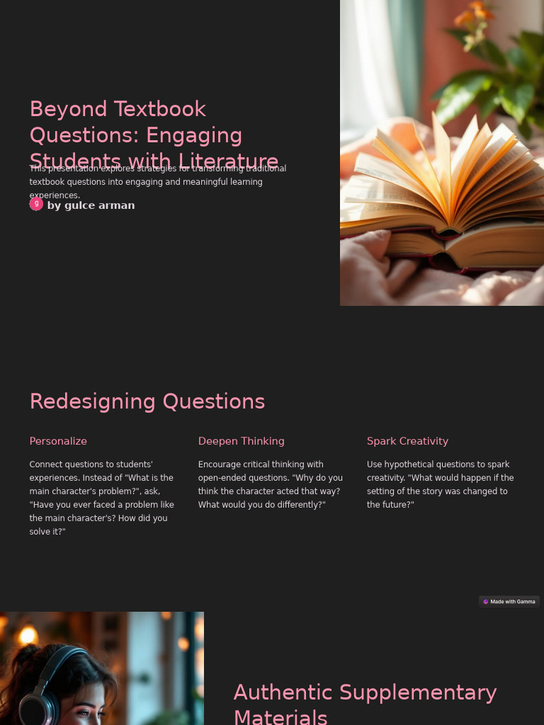 Beyond Textbook Questions Engaging Students With Literature | PDF ...