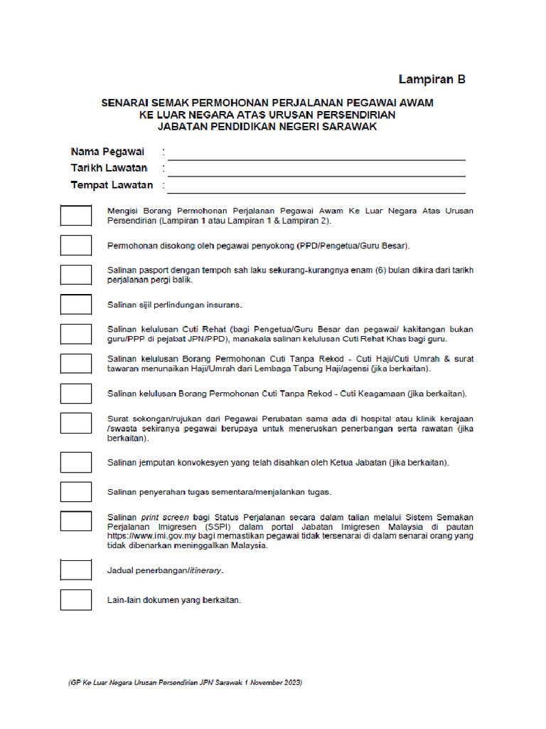2024 Senarai Semak Dokumen | PDF