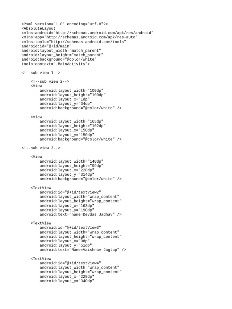 Android XML Layout Example | PDF