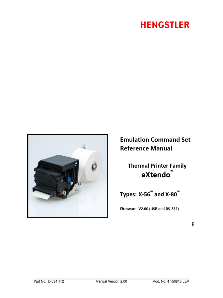 eXtendo® Emulation Command Set Guide | PDF | Printer (Computing ...