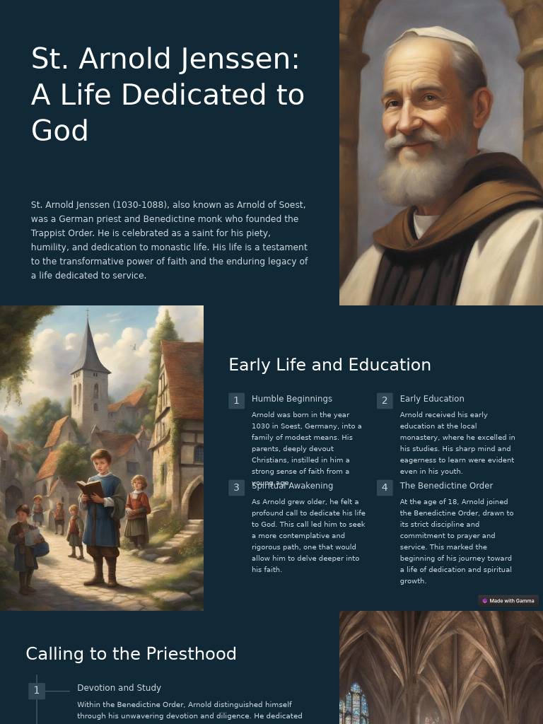 ST Arnold Jenssen A Life Dedicated To God | PDF | Miracle | Religious ...