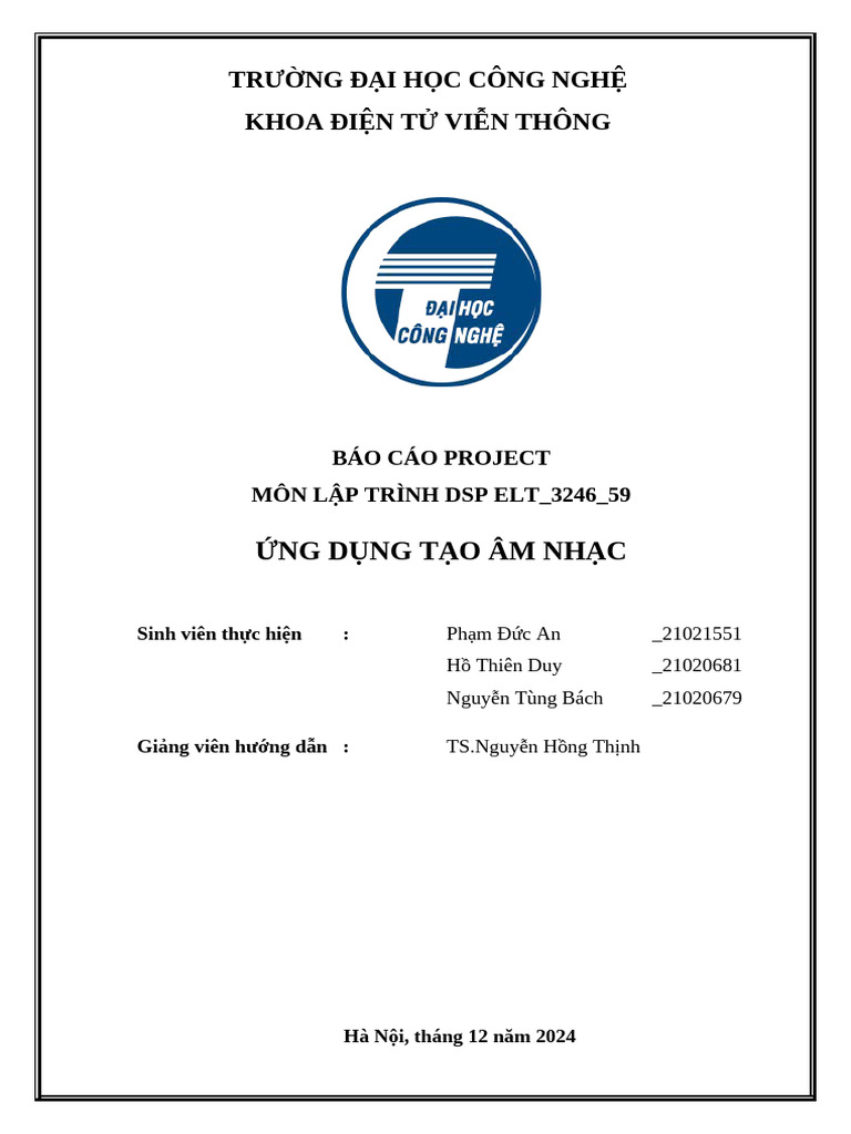 Báo Cáo Project DSP - Final | PDF