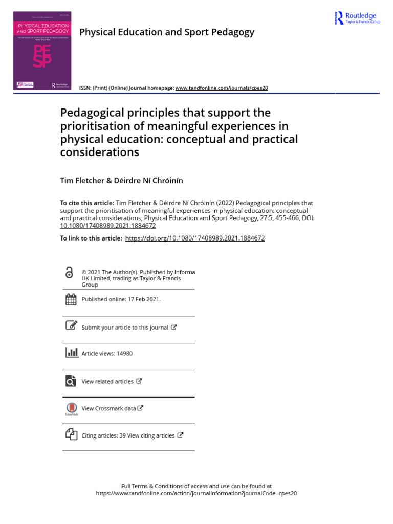 Pedagogical Principles That Support the Prioritisation of Meaningful ...