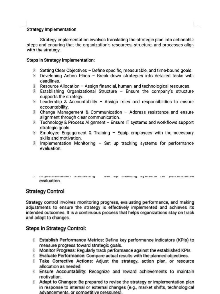 Strategy Implementation | PDF