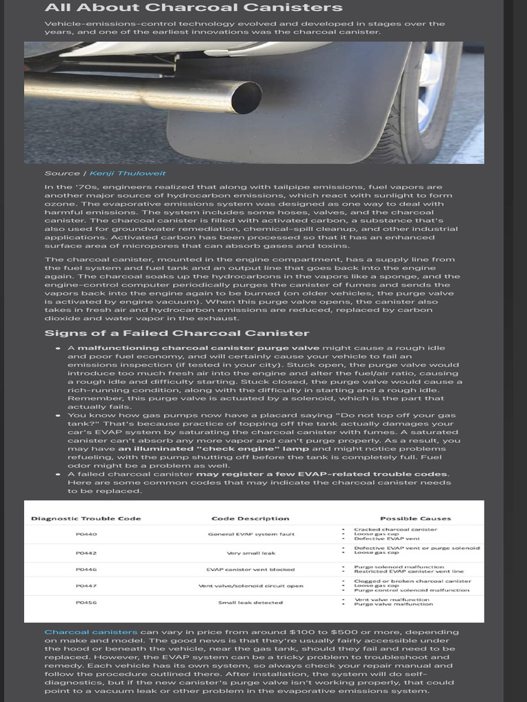 Charcoal Canisters Advance Auto Parts | PDF | Exhaust Gas | Gases