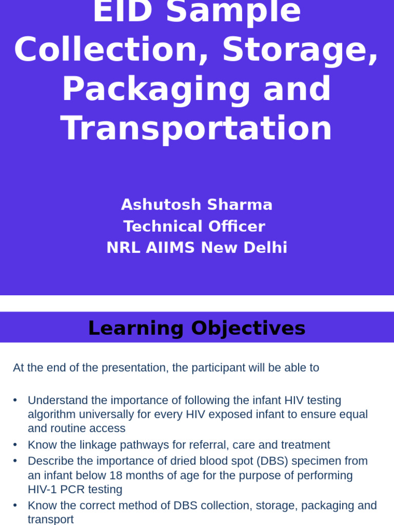 Infant HIV Testing: DBS Collection Guide | PDF | Diagnosis Of Hiv/Aids ...