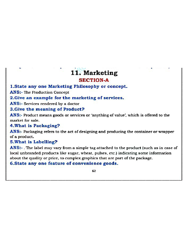 Marketing (Question and Answer) | PDF