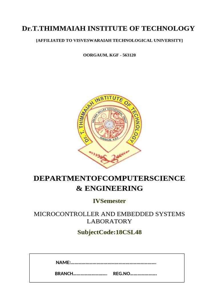 MCES Lab Manual 2018 Scheme-1-21-1 | PDF