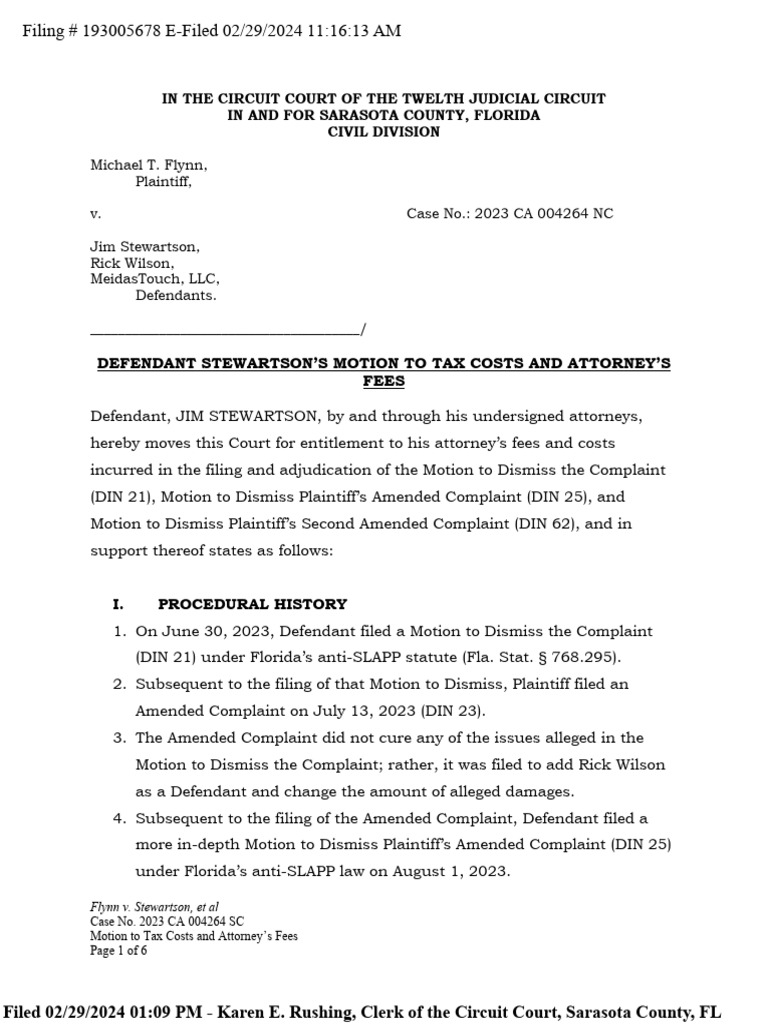 Stewartson_2_29_request_fees | PDF | Complaint | Lawsuit