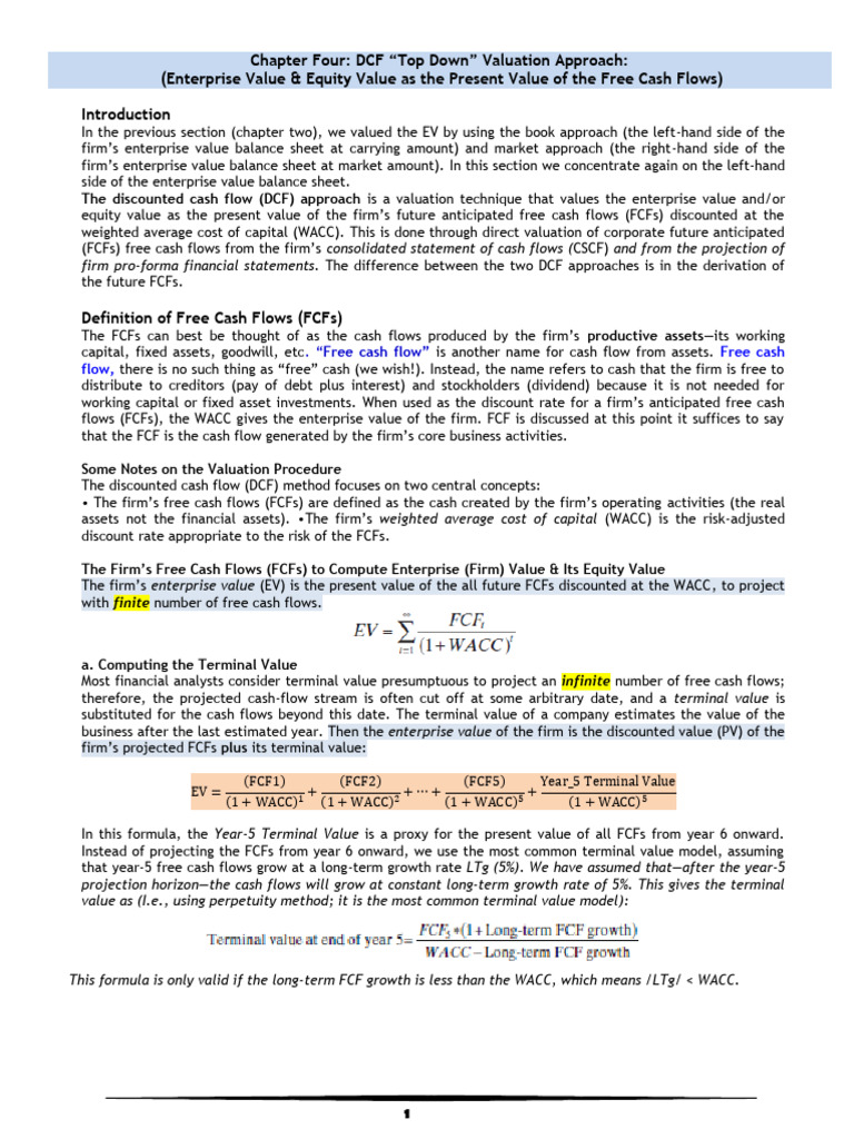 Chapter 4 (F modeling) | PDF | Discounted Cash Flow | Valuation (Finance)