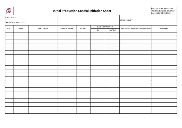 IEPPL FM EG 08 - IPC Initiation Sheet | PDF