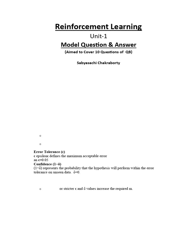 RL-Unit-1_QA | PDF | Applied Mathematics | Statistical Theory