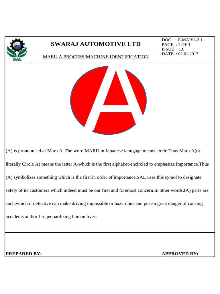 Safety (MARU A) Procedure | PDF