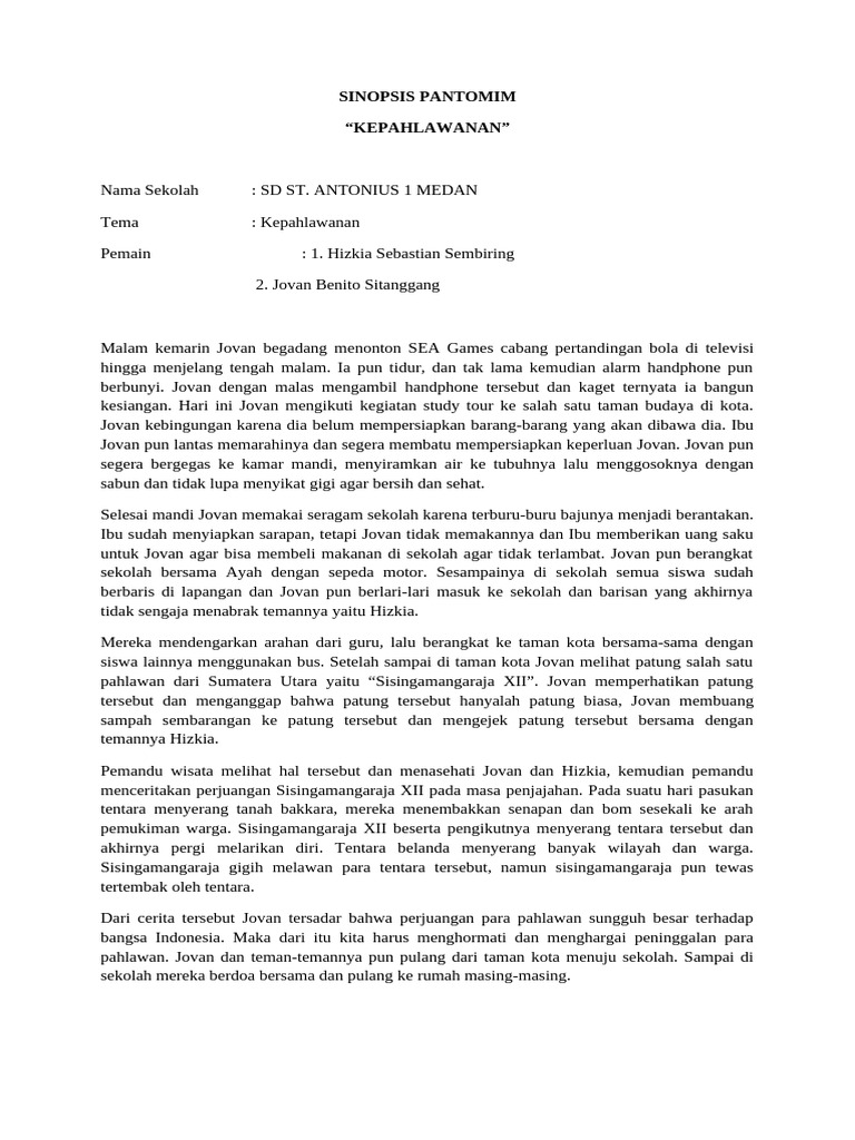 Sinopsis Pantomim | PDF