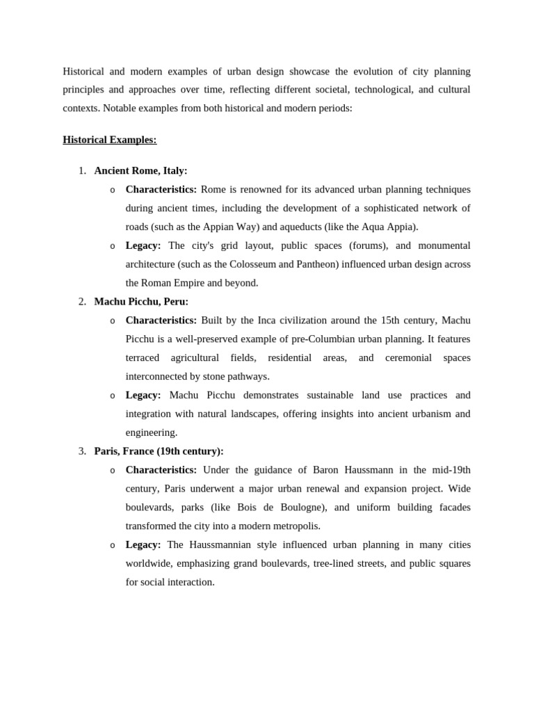 Evolution of Urban Design: Historical & Modern Examples | PDF | Urban ...