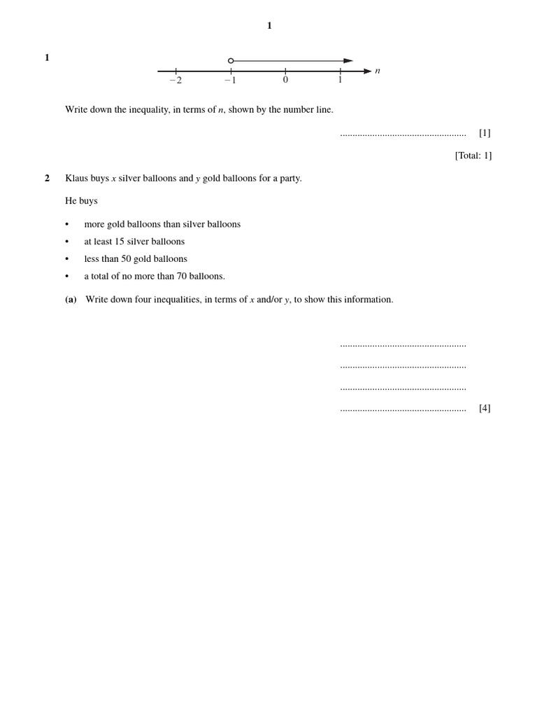 Algebra set 3 | PDF | Inequality (Mathematics) | Numbers