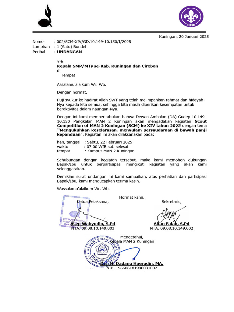 Kompetisi Pramuka MAN 2 Kuningan 2025 | PDF