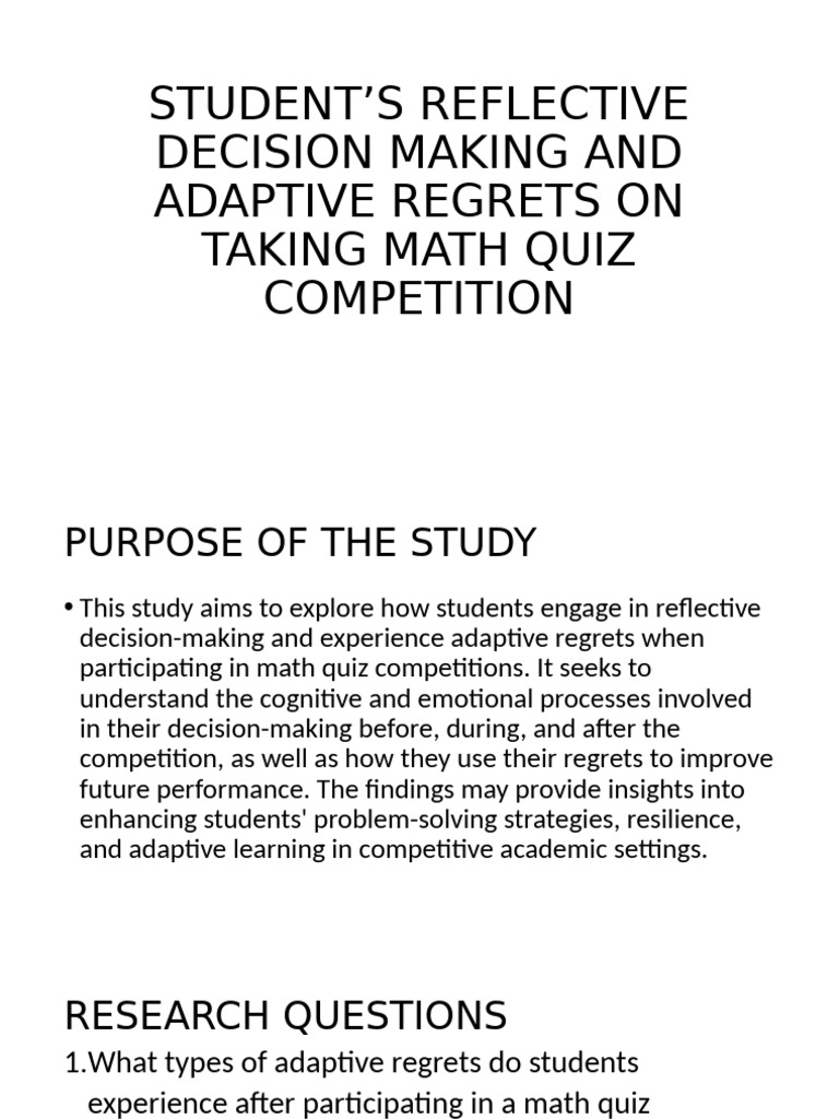 Student Reflections in Math Quizzes | PDF