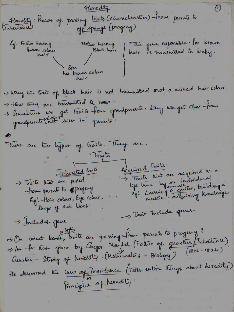 Class 10 Heredity - 1 | PDF