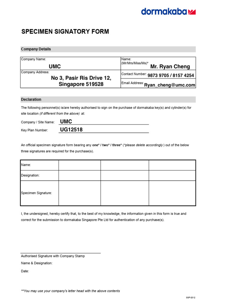 Authorized Signatory Form for Purchases | PDF