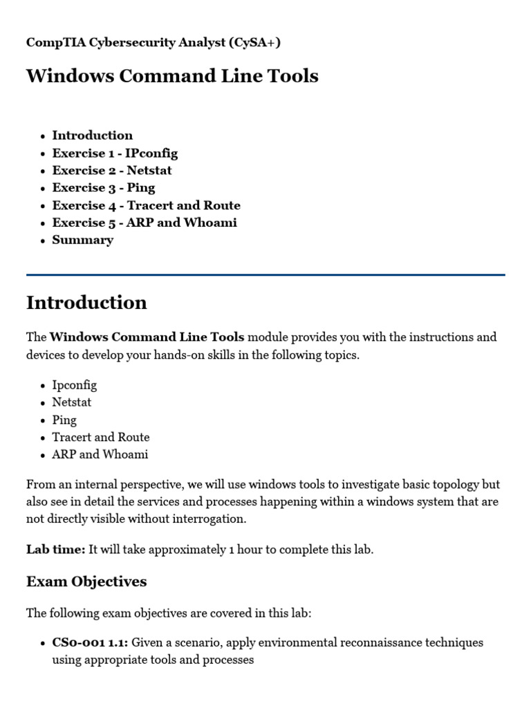 5 Windows Command Line Tools | PDF | Internet Protocols | Computer Engineering
