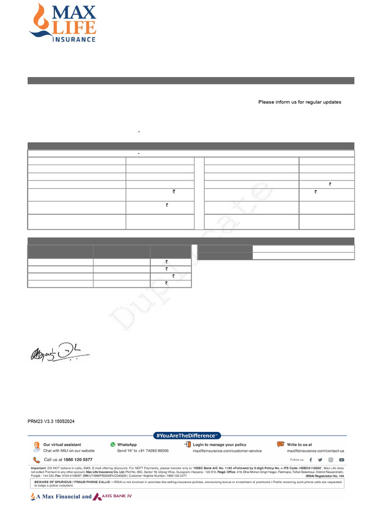 Max Life Smart Secure Plus Policy Details | PDF | Insurance | Taxes