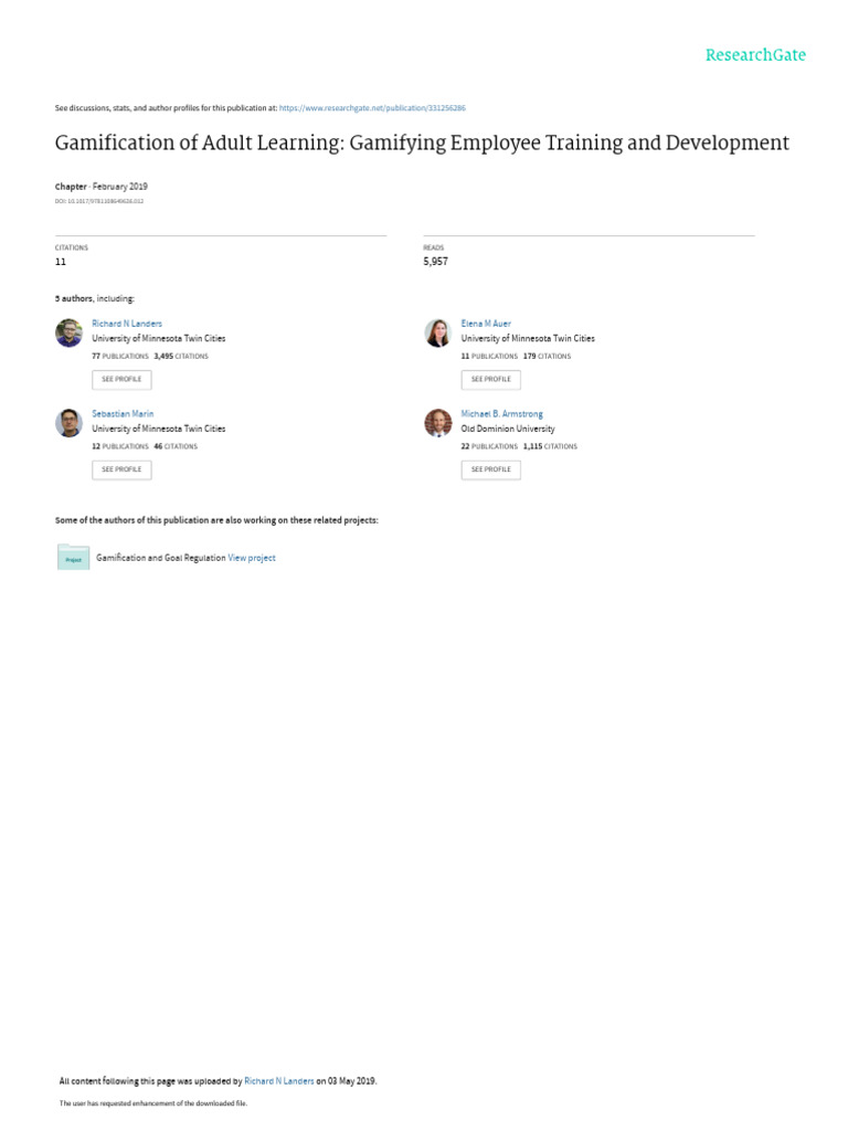 2019 Gamification of Adult Learning | PDF | Reinforcement | Goal Setting