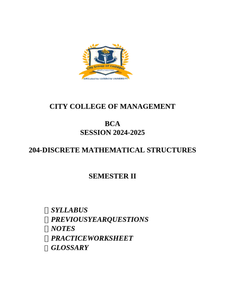 Discrete Mathematics Unit-1 | PDF | Function (Mathematics) | Group ...