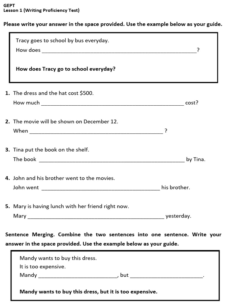 GEPT Writing and Speaking Test Guide | PDF