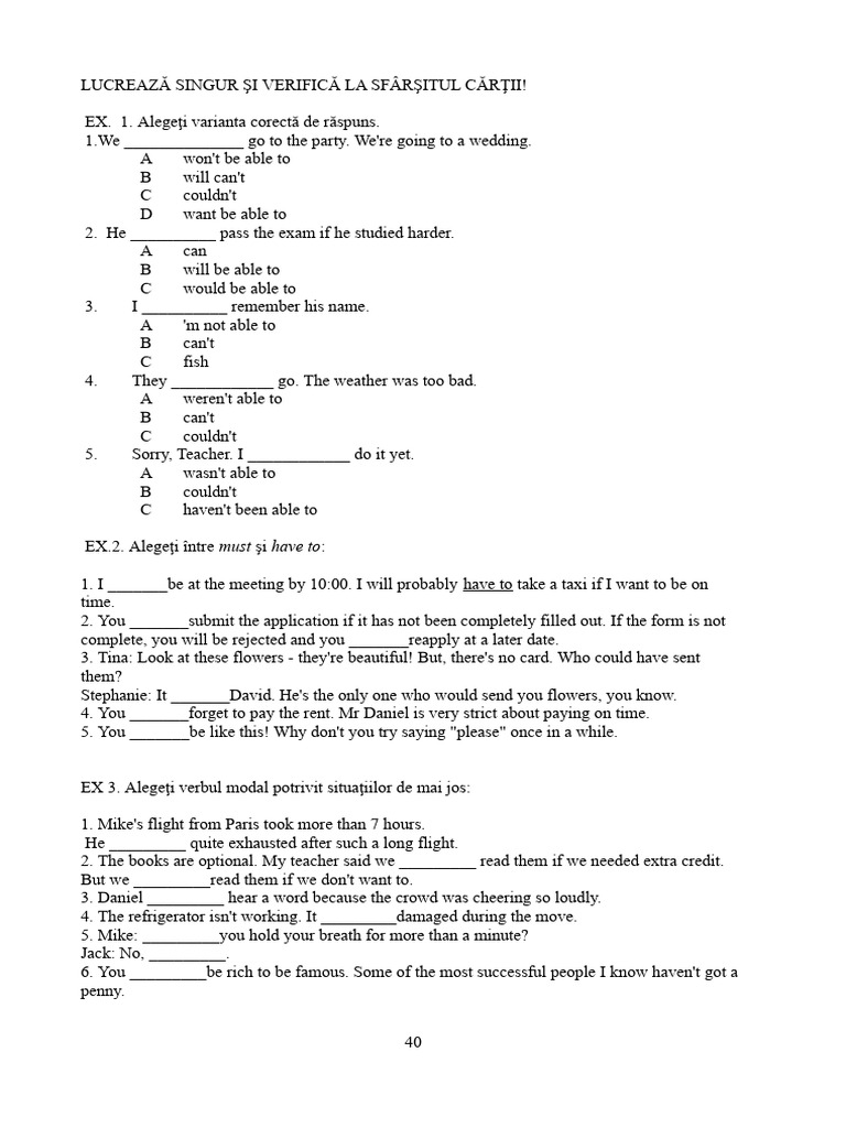 Exercises in English | PDF