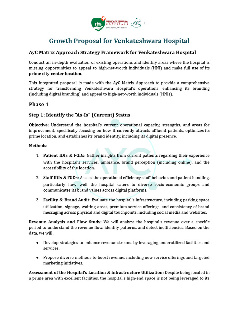 Proposal - Venkataeswara Hospitals | PDF | Brand | Marketing
