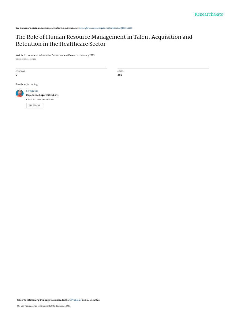 The Roleof Human Resource Managementin Talent Acquisitionand Retention ...