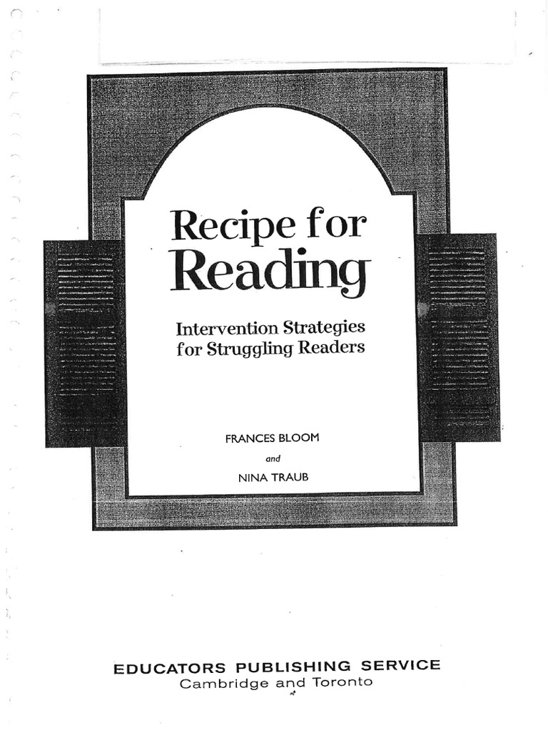 Recipe For Reading - Intervention Stratagies For Struggling Readers | PDF