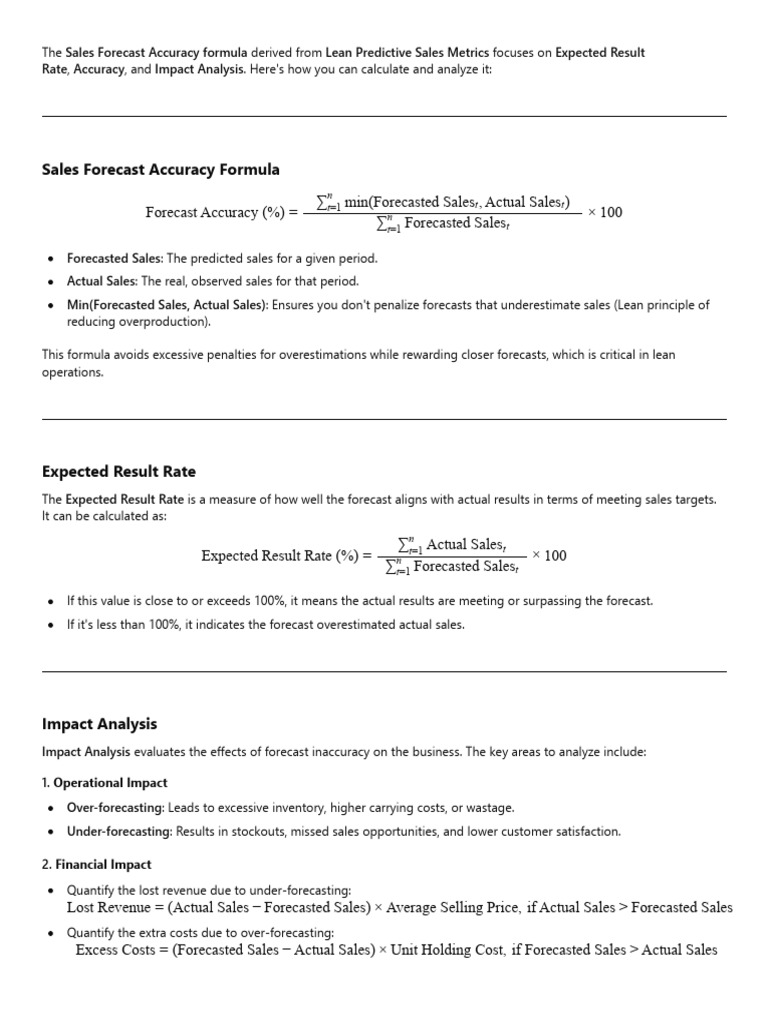 Sales Forecast Accuracy Calculation Guide | PDF | Accuracy And ...