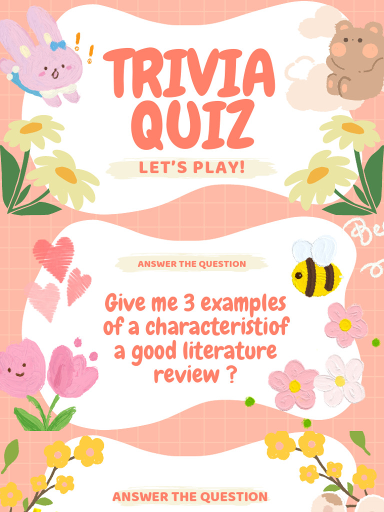 Literature Review Trivia Quiz | PDF